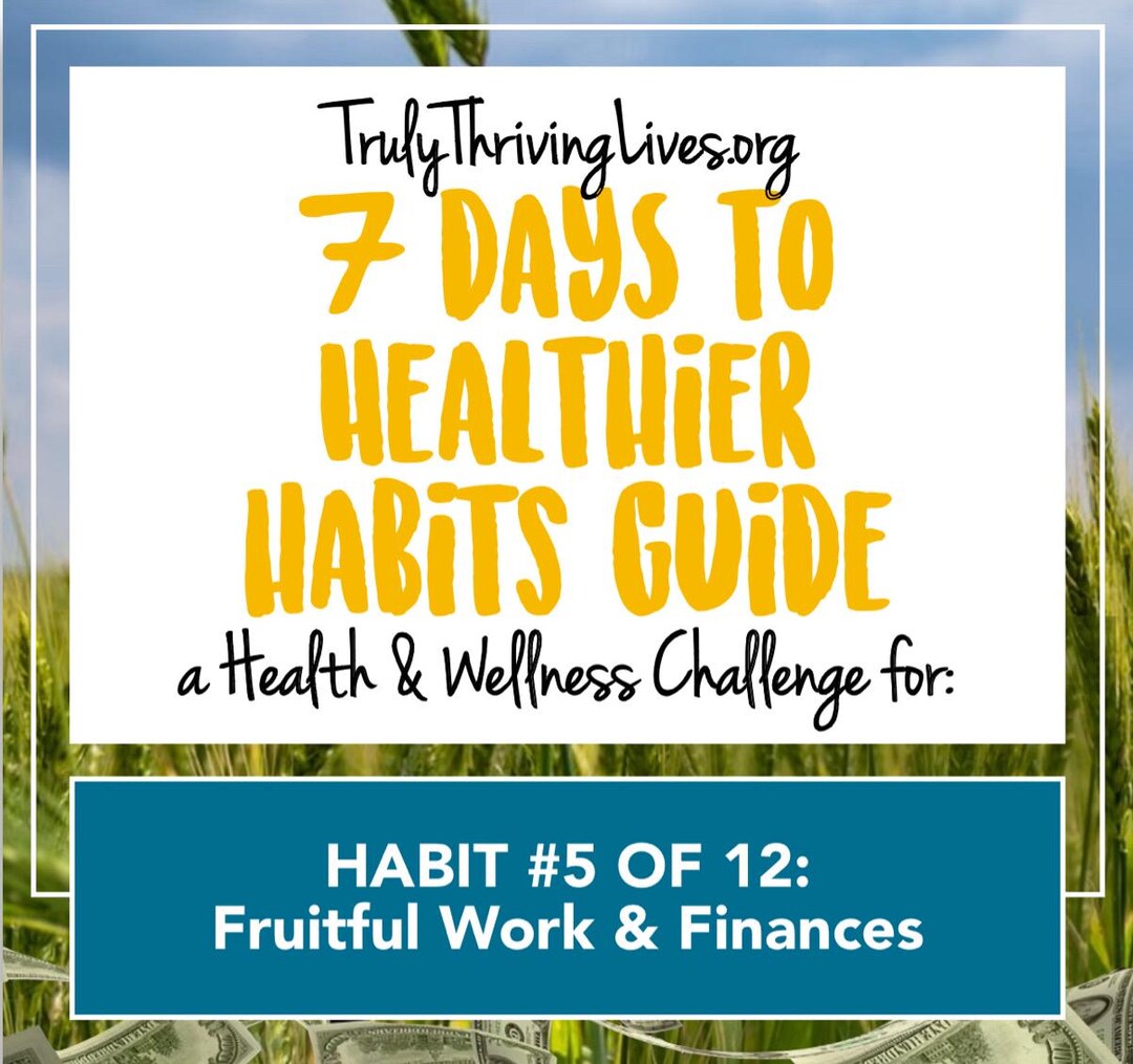 GUIDE for Habit #5: WORK and FINANCE • 7 Days to Healthier Habits - Etsy