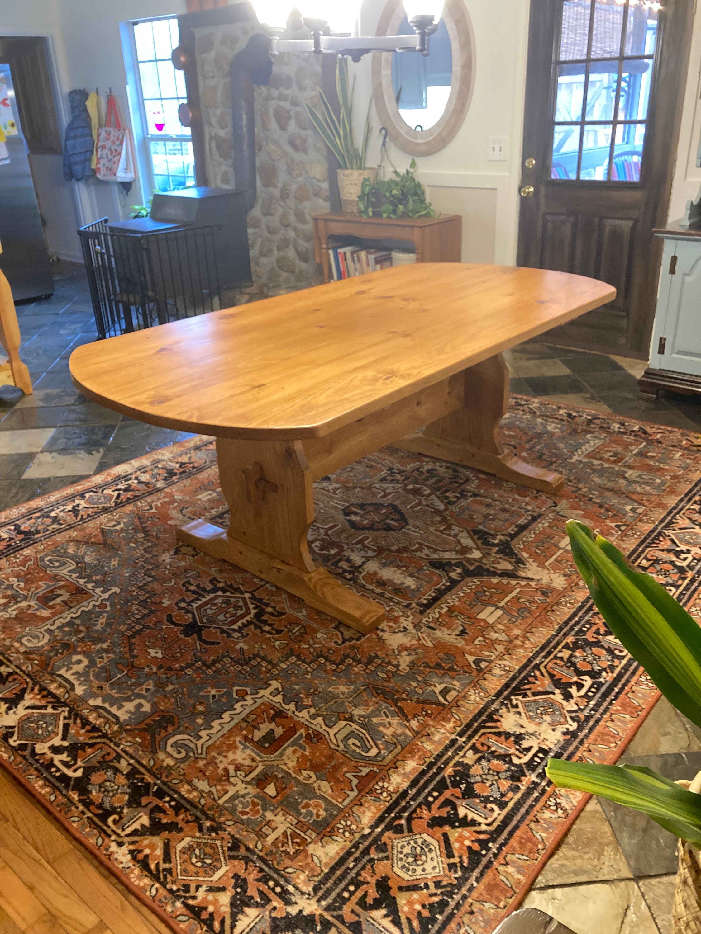 Trestle Dining Table - Etsy