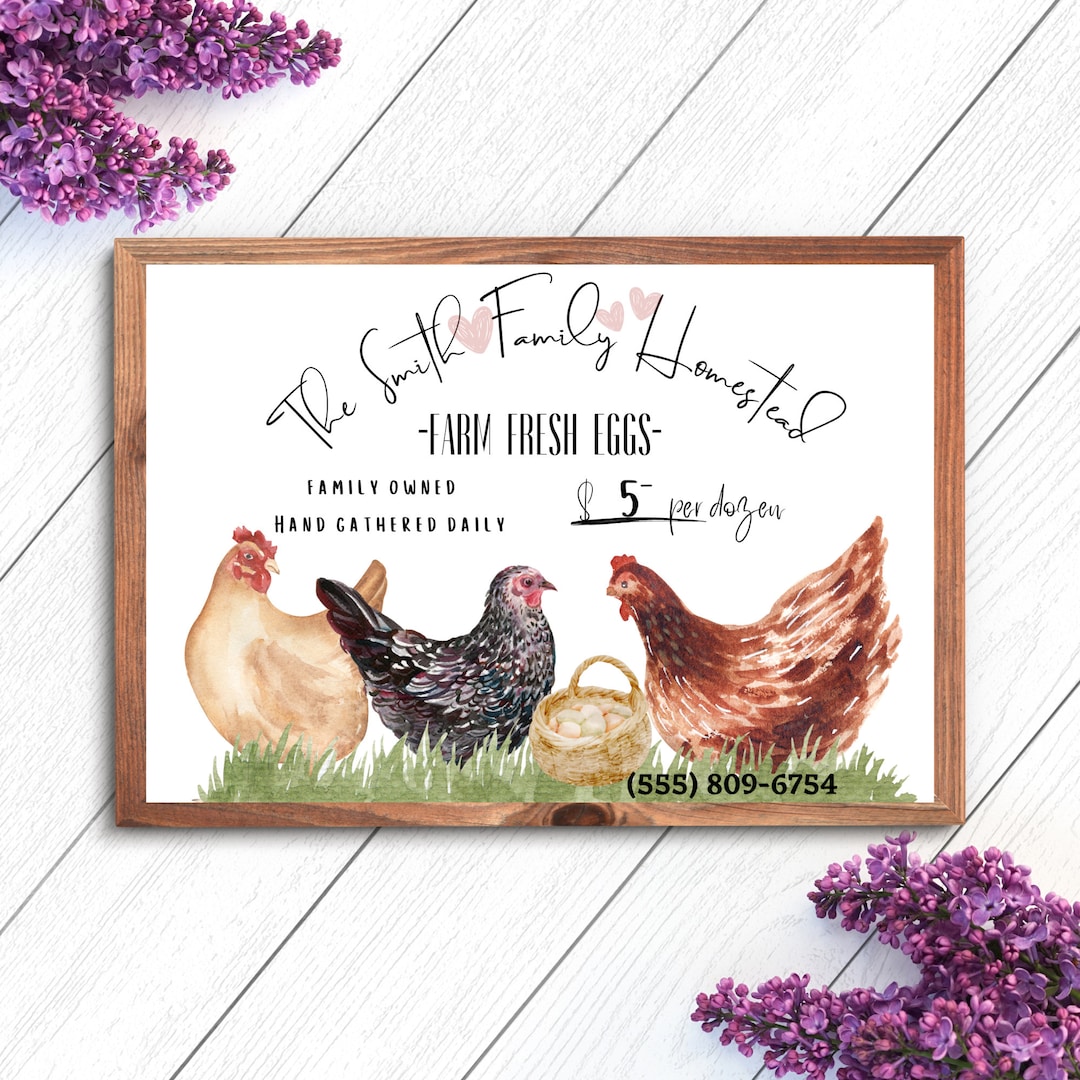 Customizable Farm Fresh Eggs, Custom Egg Sign, Custom Farm Sign ...