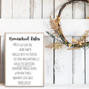 Homeschool Rules Poster, Classroom Decor (digital Download) - Etsy