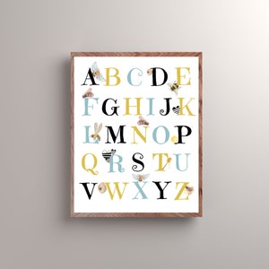 Honey Bee Alphabet Print, Honey Bee Abcs, Alphabet Print, Kids Bee ...