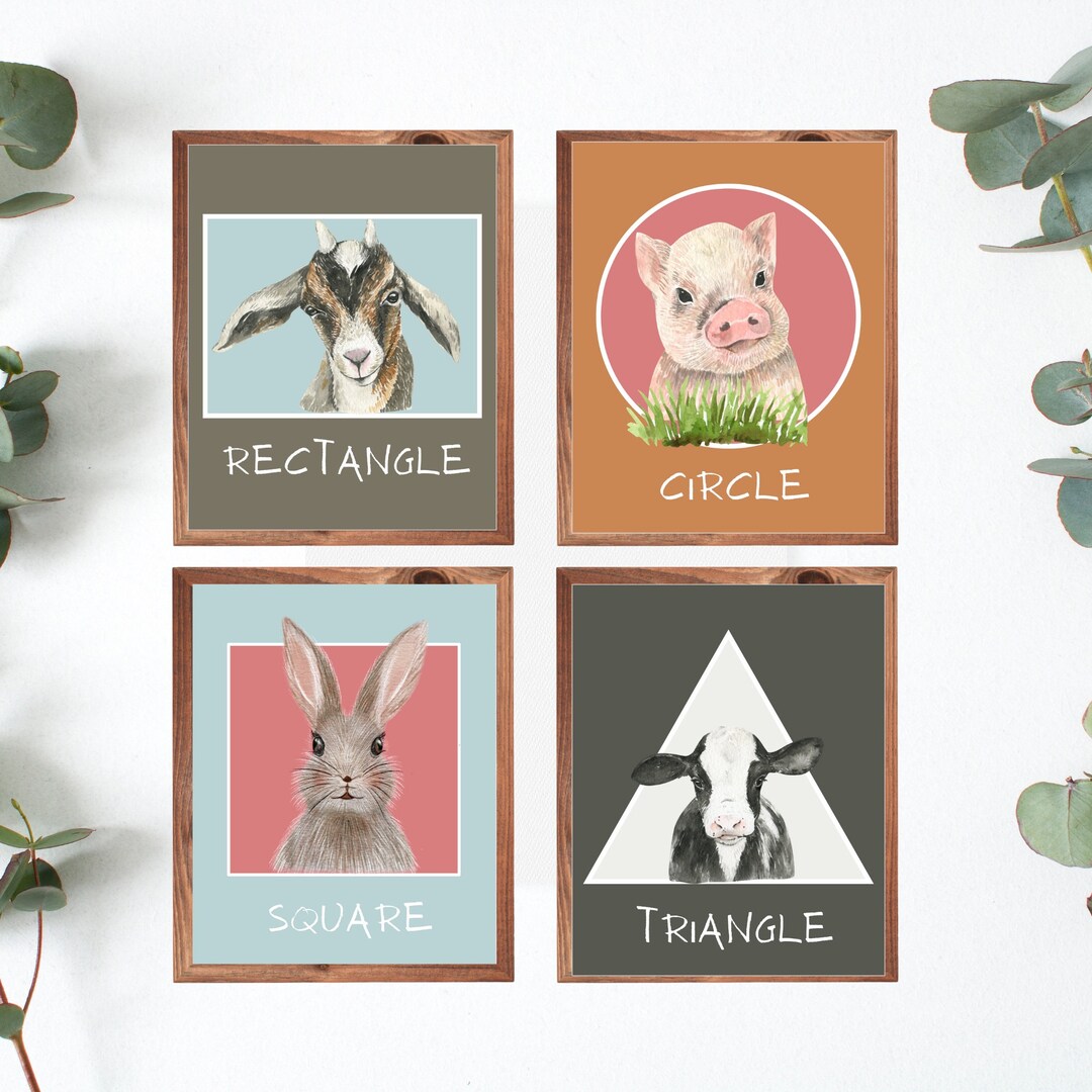 Farm Themed Shape Posters, Early Childhood, Farm Unit, Shape Posters ...