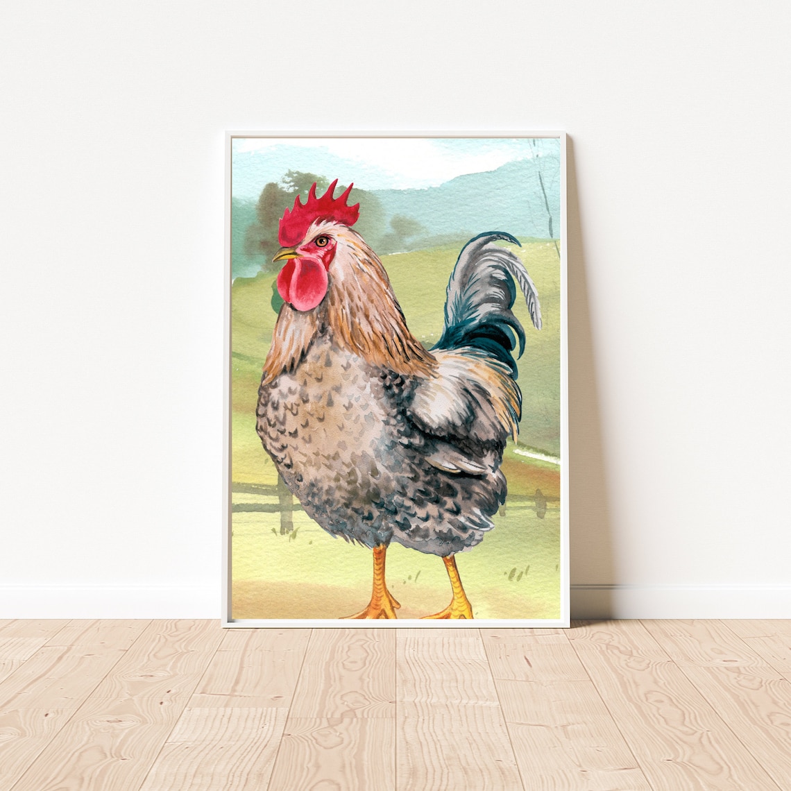Chicken & Rooster Watercolor Print Set, Chicken Wall Art, Farmhouse Art ...