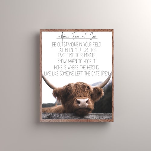 Printable Highland Cow Print Southwestern Farmhouse Decor - Etsy