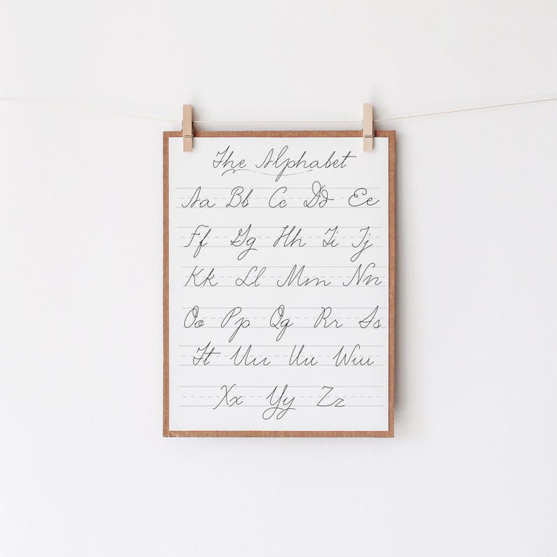Cursive Alphabet Poster, Handwriting Practice (digital Download) - Etsy