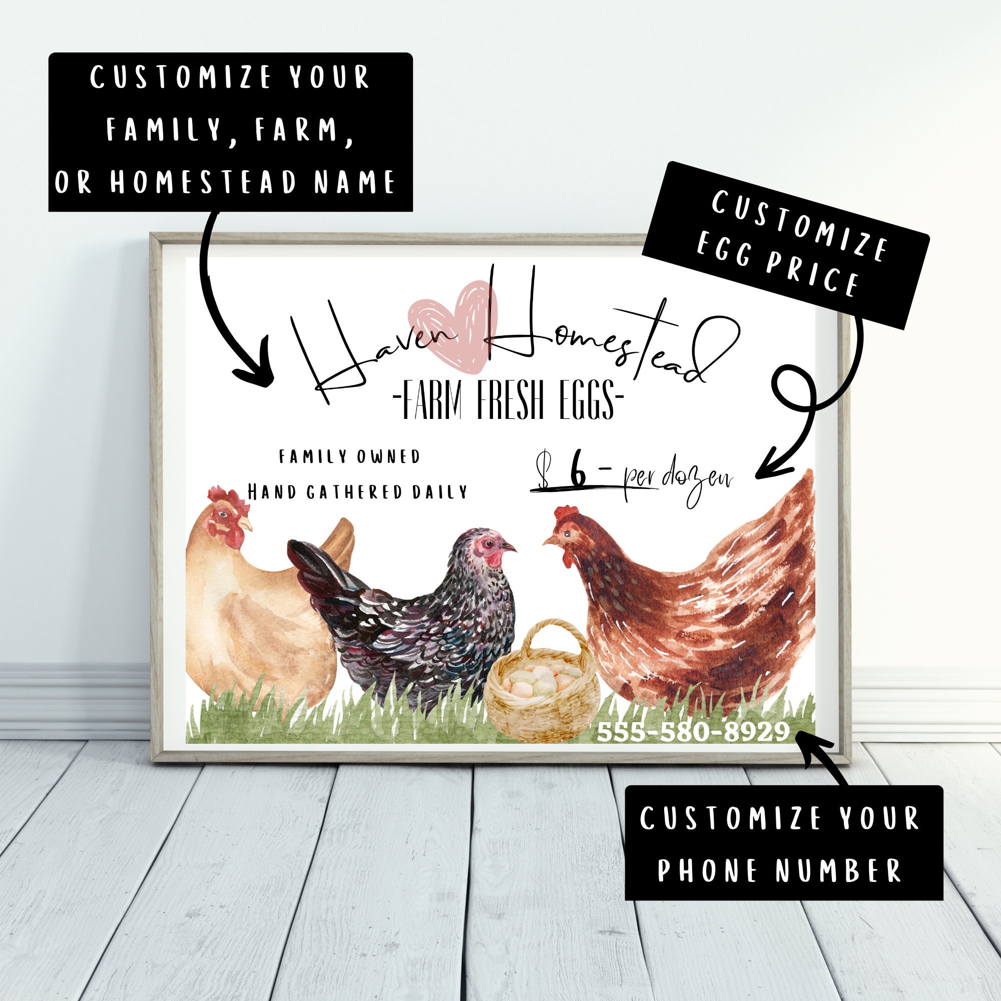 Customizable Farm Fresh Eggs, Custom Egg Sign, Custom Farm Sign ...