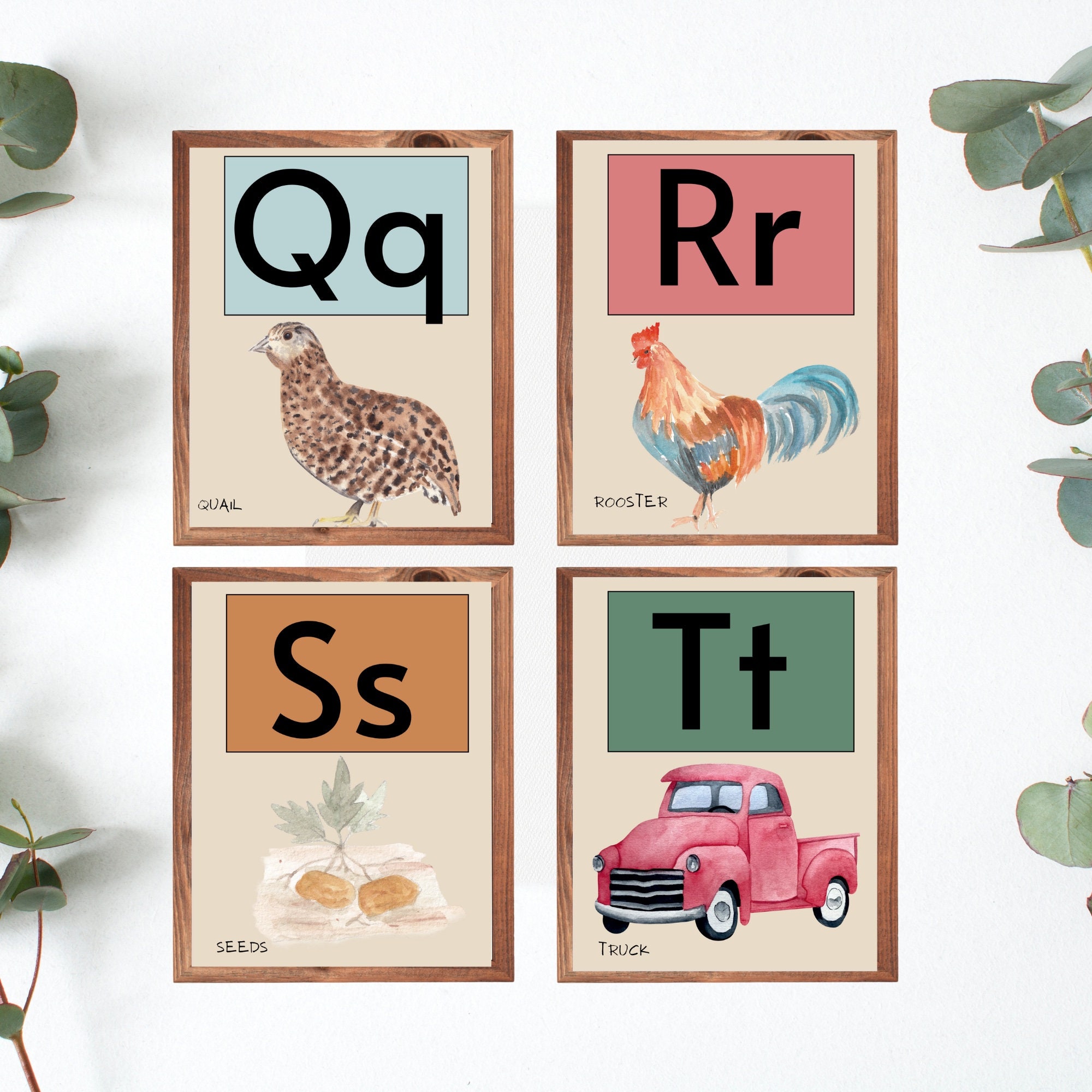 Farm Theme Alphabet Posters, Printable Farm Letters, Farm Themed ...