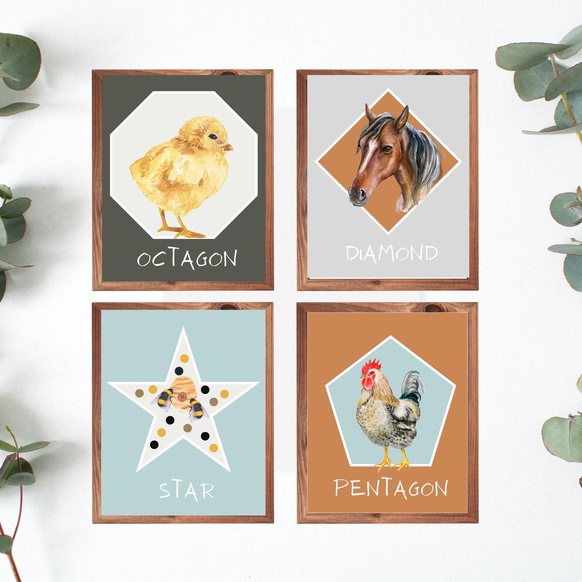 Farm Themed Shape Posters, Early Childhood, Farm Unit, Shape Posters ...