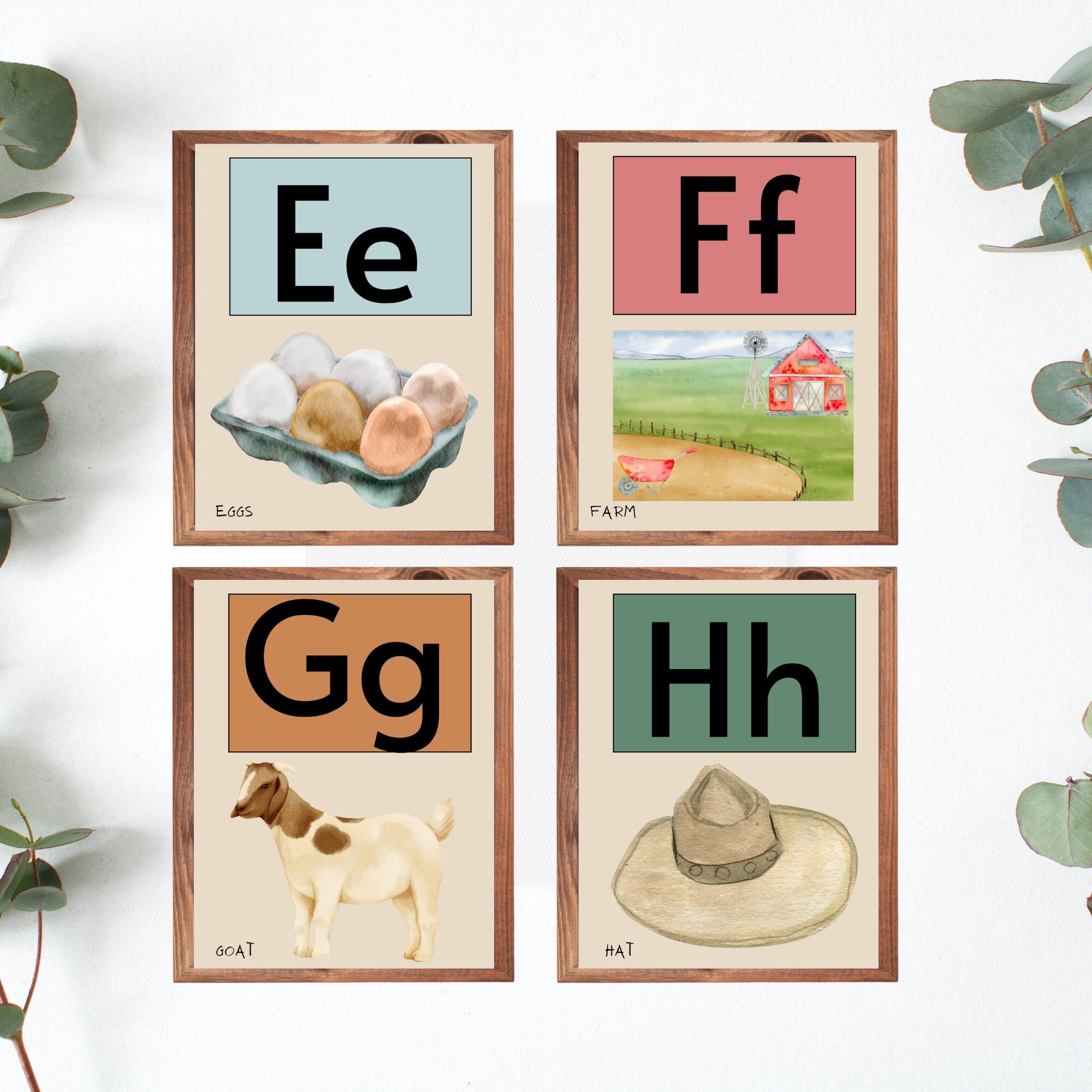 Farm Theme Alphabet Posters, Printable Farm Letters, Farm Themed ...