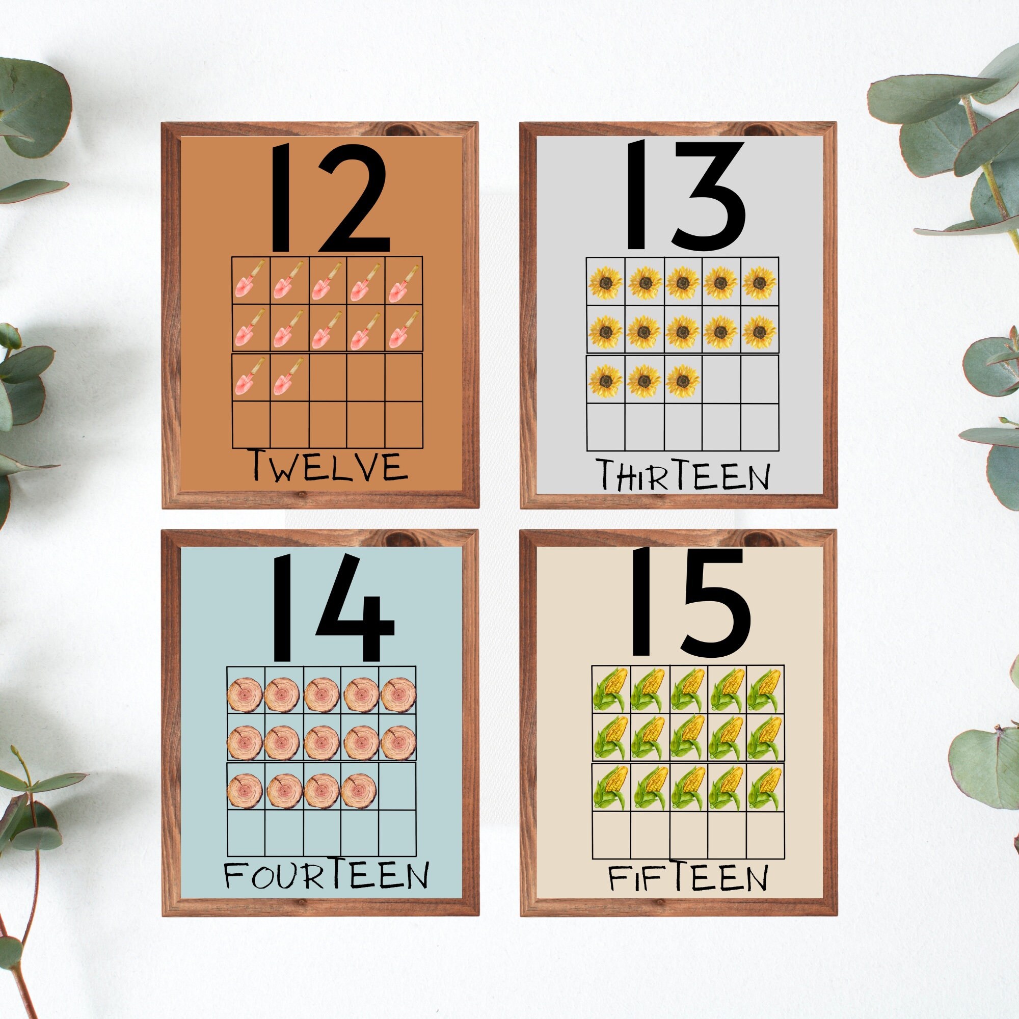 Farm Theme Number Posters, Farm Classroom Decor, Math Printable, Tens ...