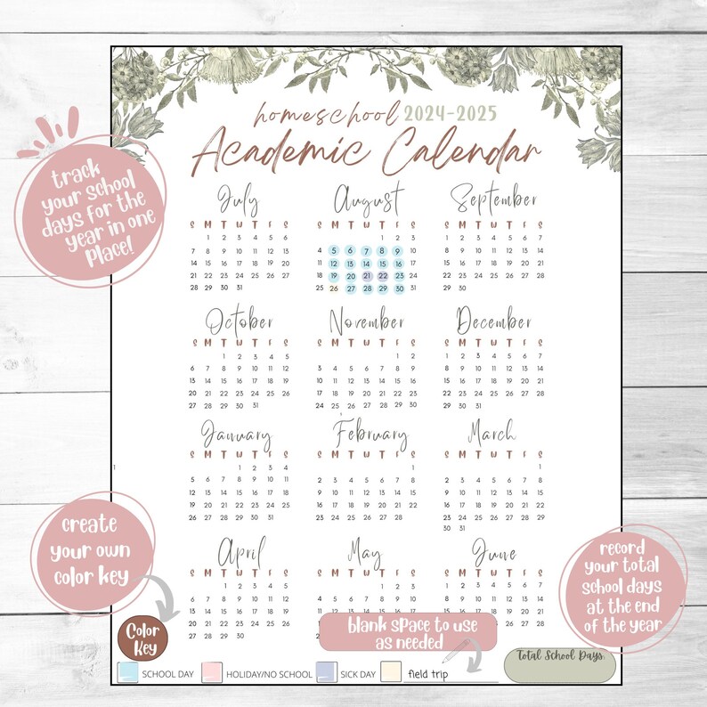 Calendario del año escolar en casa 2024-2025, Calendario académico ...