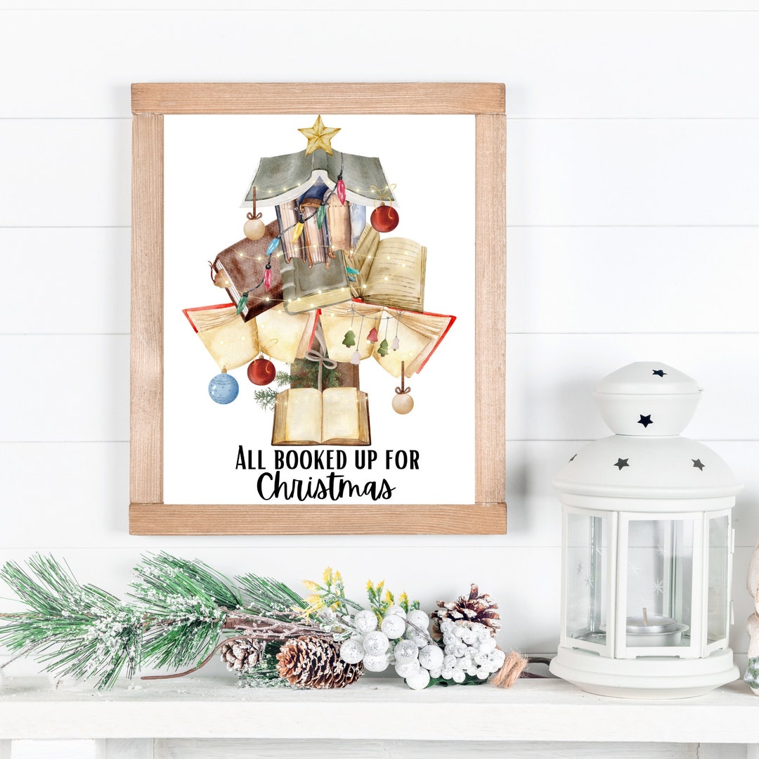 Book Lover Christmas Print Christmas Tree Books Christmas - Etsy