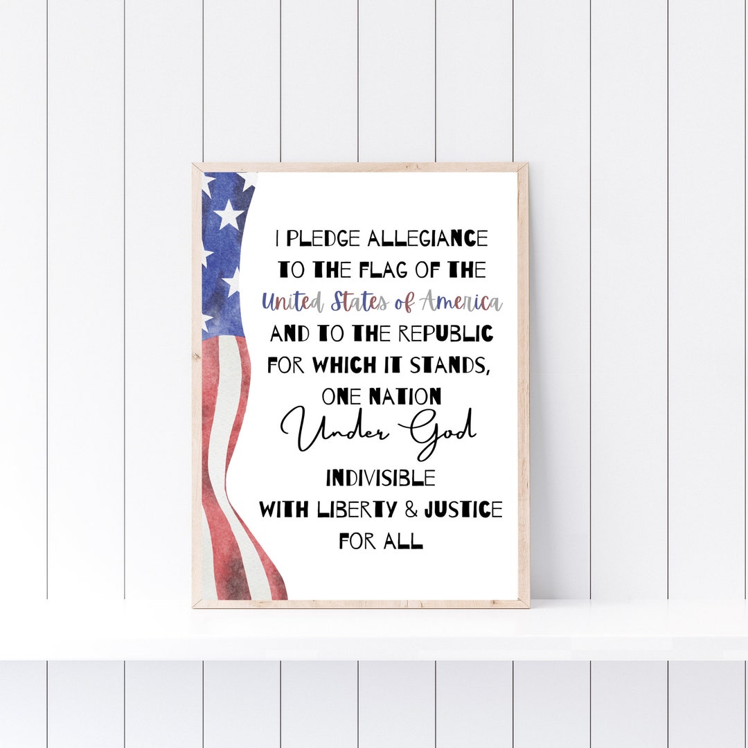 Pledge of Allegiance, Patriotic Decor, 4th of July Decor, Homeschool ...
