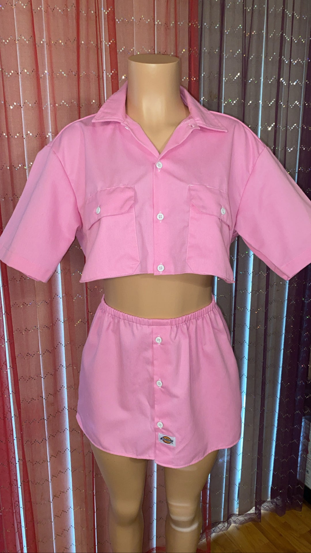 Custom Dyed Pink Dickie Skirt Set Blank Etsy