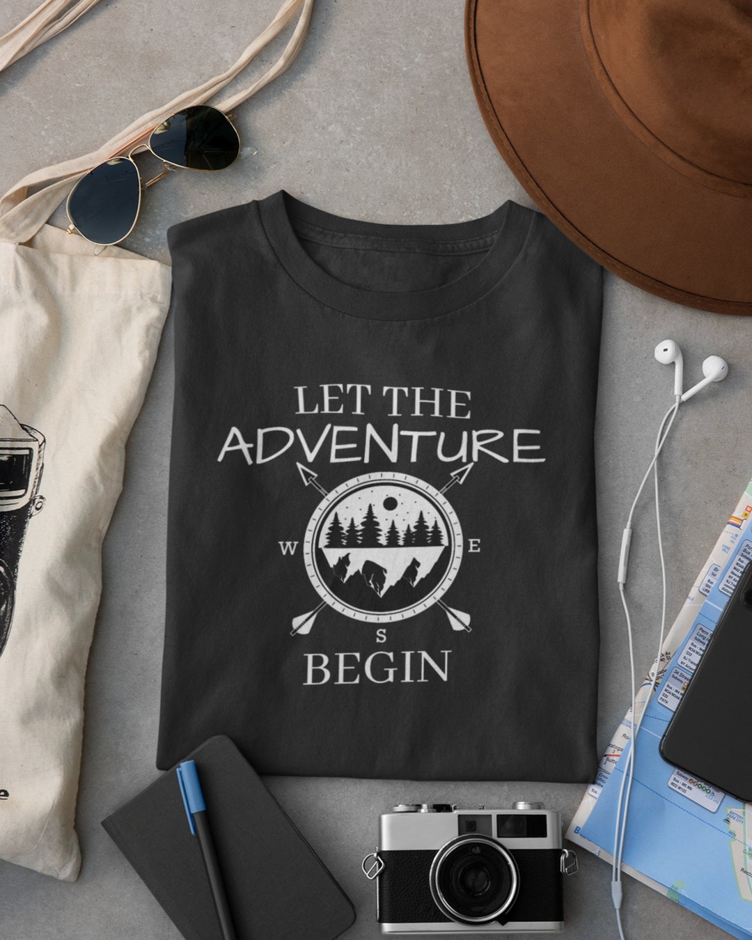 Let the Adventure Begin T-shirt, Adventure Shirt, Camping Shirt, Hiking ...