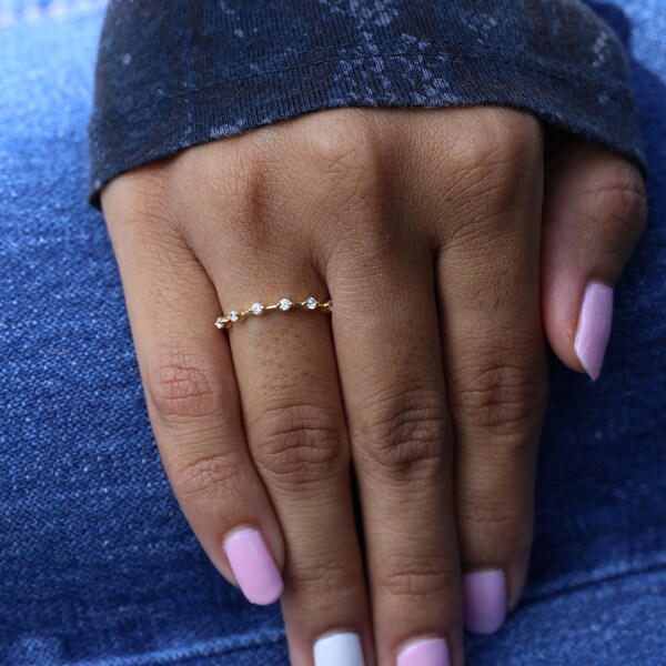 Thin Diamond Band - Etsy