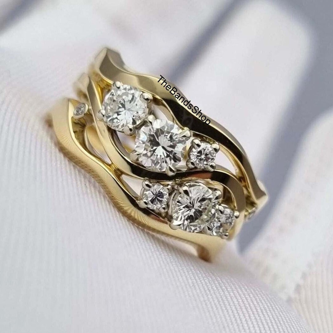 Classic 4 MM Round Cut Colorless Moissanite Band, Solid 10k Gold ...