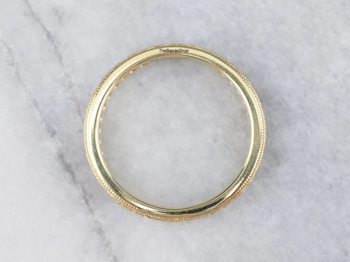 Milgrain Edge Full Eternity Band Natural Diamond Wedding - Etsy