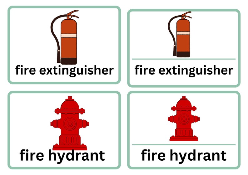 Fire Safety Montessori 3-part Cards Printable - Etsy