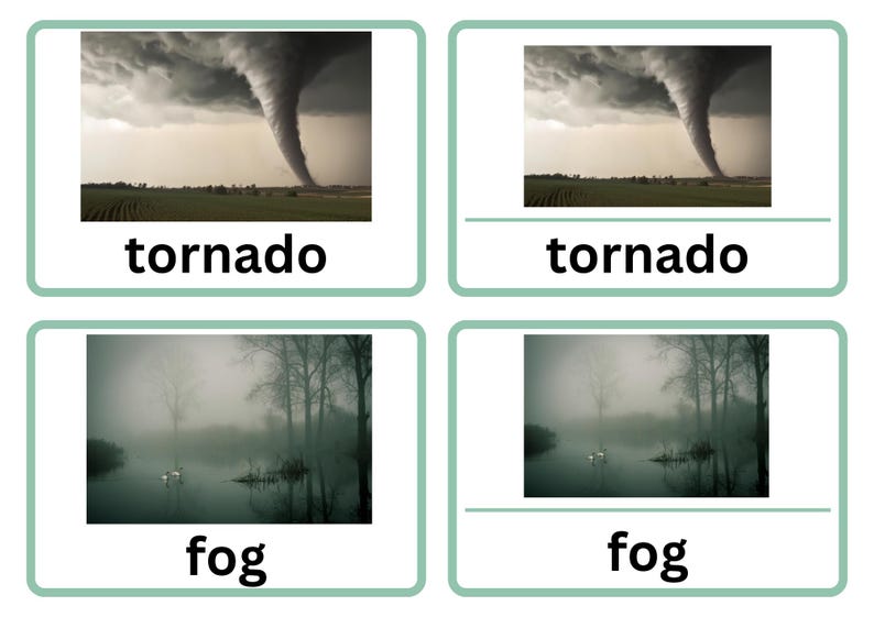 Weather Montessori 3-part Cards Printable - Etsy