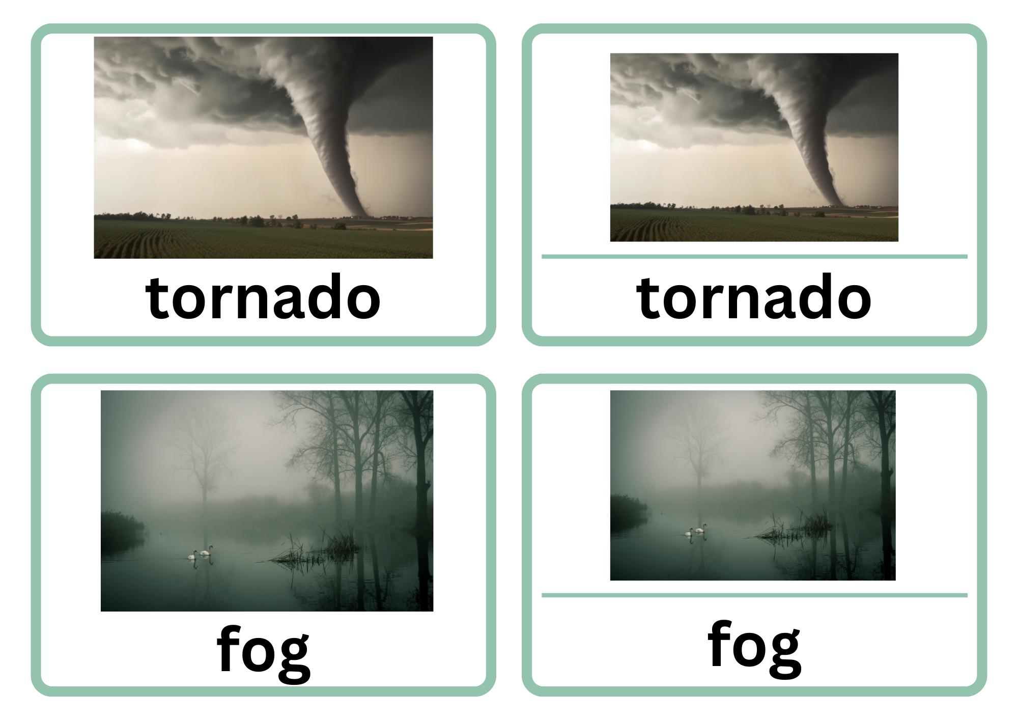 Weather Montessori 3-part Cards Printable - Etsy
