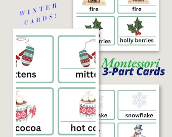 WINTER Montessori 3-part Cards Multilingual and With Realistic Photos ...