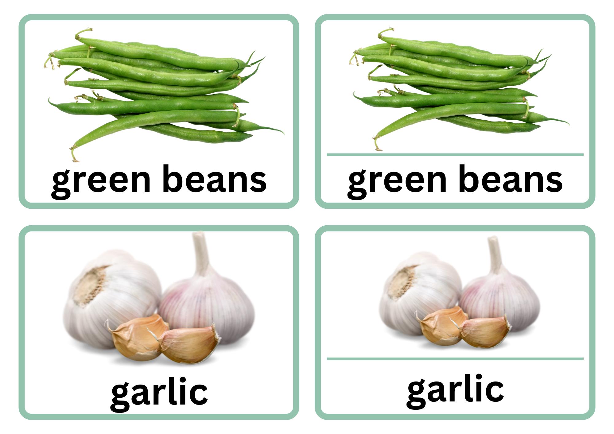 Vegetables Montessori 3-part Cards Printable - Etsy