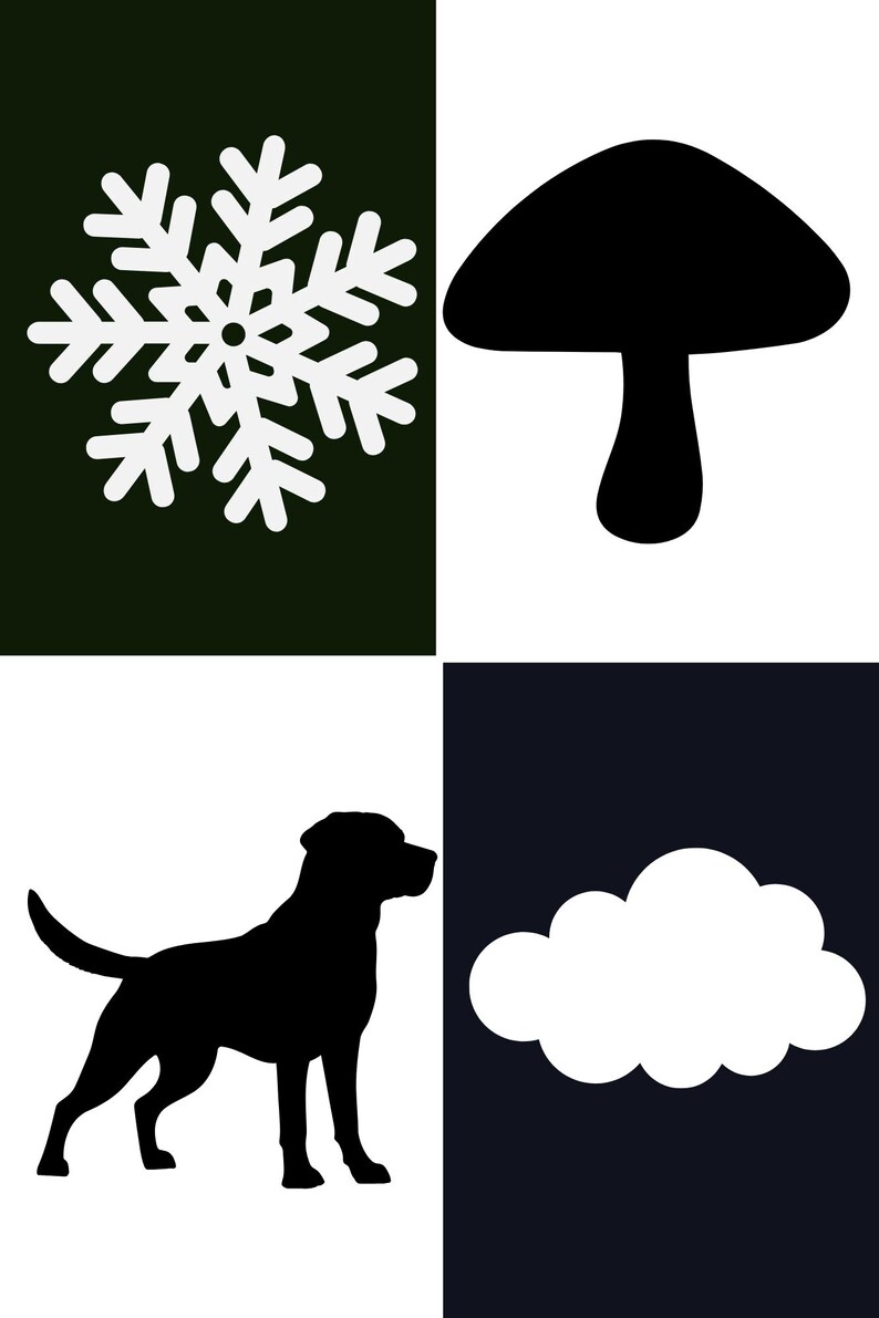 Montessori High Contrast Cards Printable (40 Black and White Cards) - Etsy