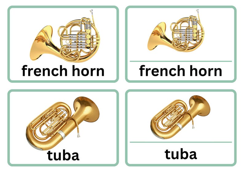 Brass Instruments Montessori 3-part Cards Printable - Etsy