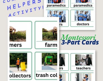 Community Helpers Montessori Culture 3 Part Cards Kindergarten ...