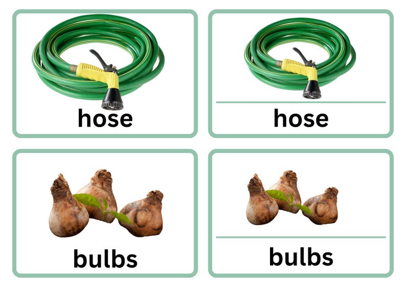 Gardening Montessori 3-part Cards Printable - Etsy