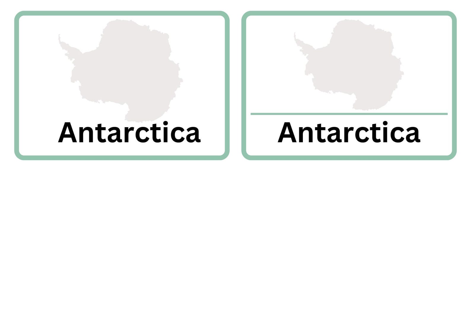Continents (color-coded) Montessori 3-part Cards Printable - Etsy