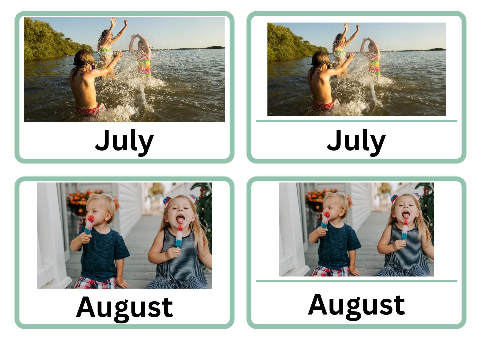 Months of the Year Montessori 3-part Cards Printable - Etsy