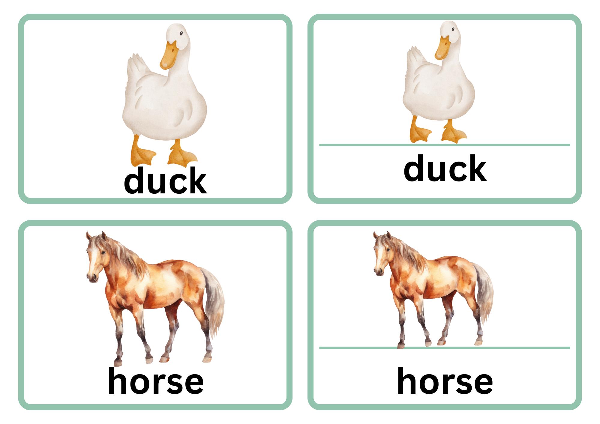 Farm Animals Montessori 3-part Cards Printable - Etsy