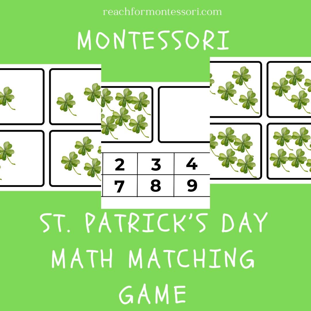 Montessori St. Patrick's Day Math Matching Game - Etsy
