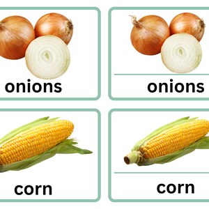 Vegetables Montessori 3-part Cards Printable - Etsy