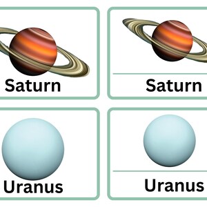 Planets Montessori 3-part Cards Printable - Etsy