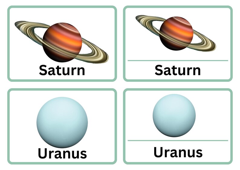 Planets Montessori 3-part Cards Printable - Etsy