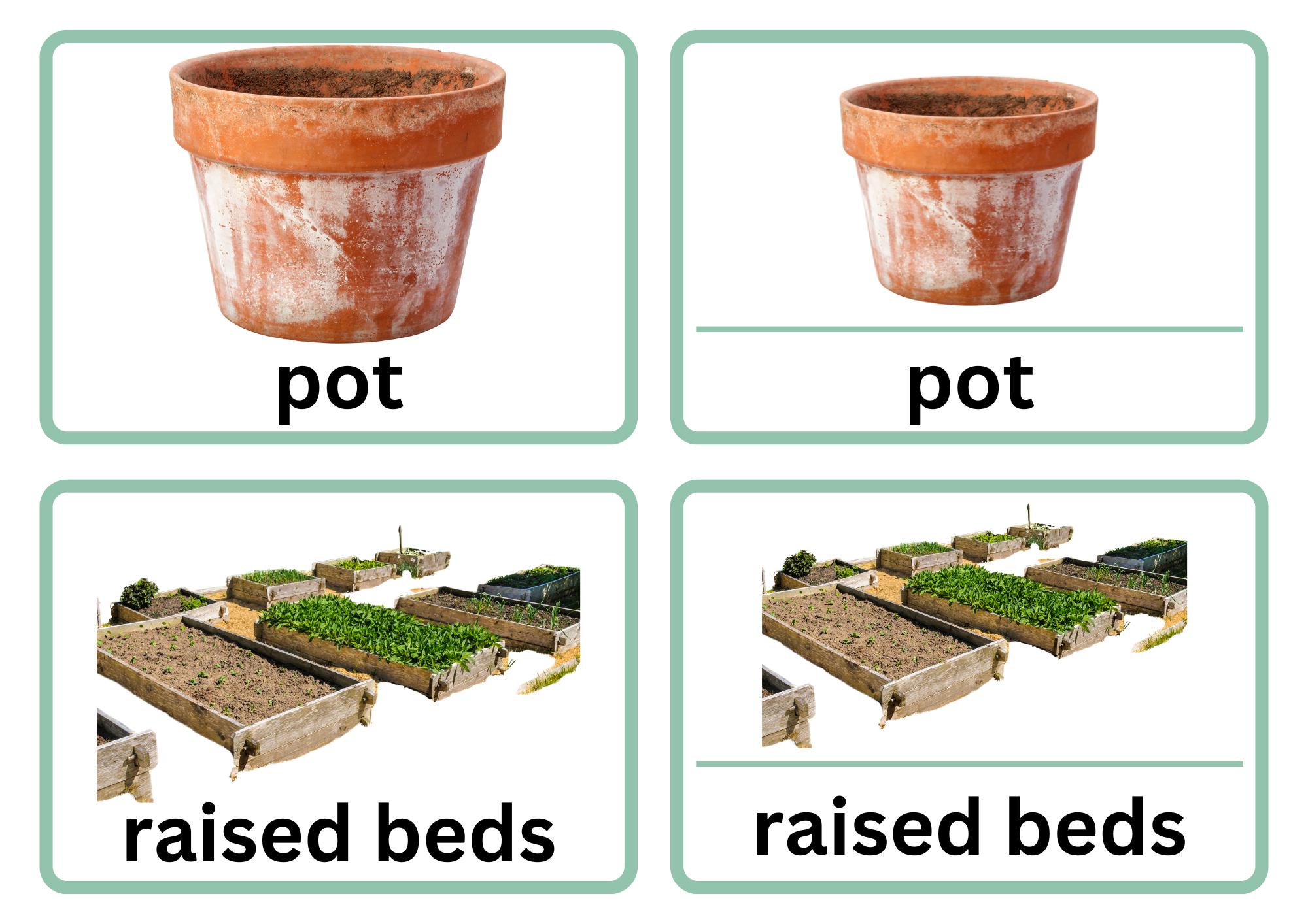 Gardening Montessori 3-part Cards Printable - Etsy