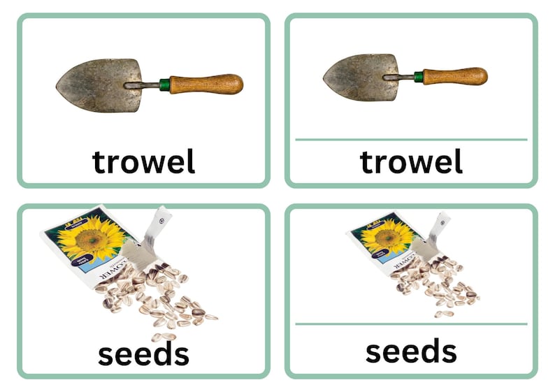 Gardening Montessori 3-part Cards Printable - Etsy