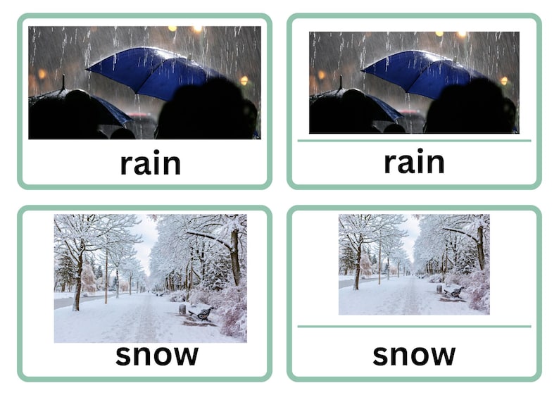 Weather Montessori 3-part Cards Printable - Etsy