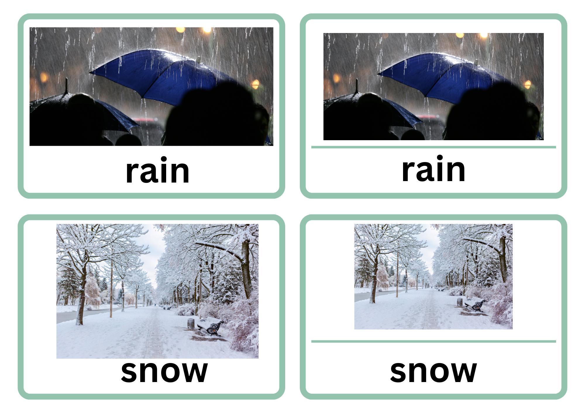 Weather Montessori 3-part Cards Printable - Etsy