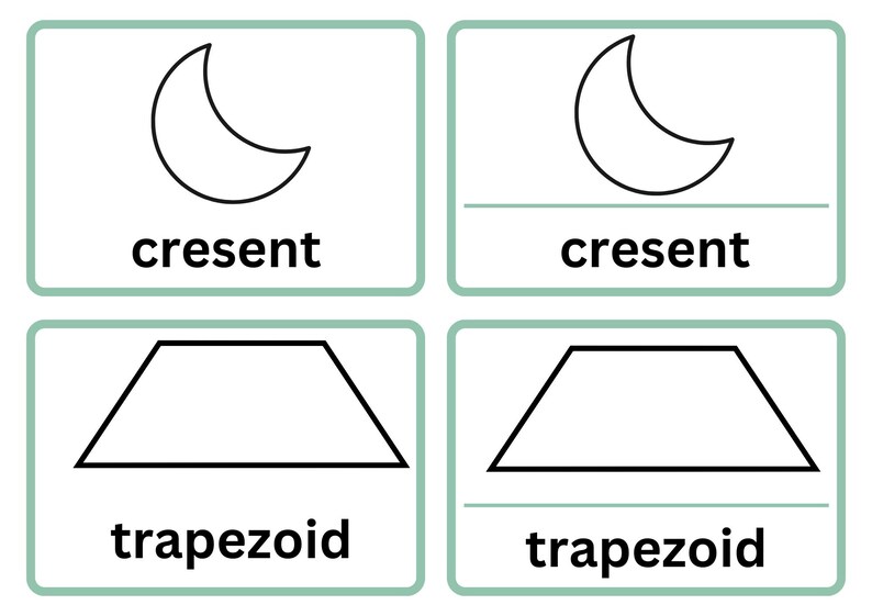Montessori 3 Part Cards Simple Shapes Printable - Etsy
