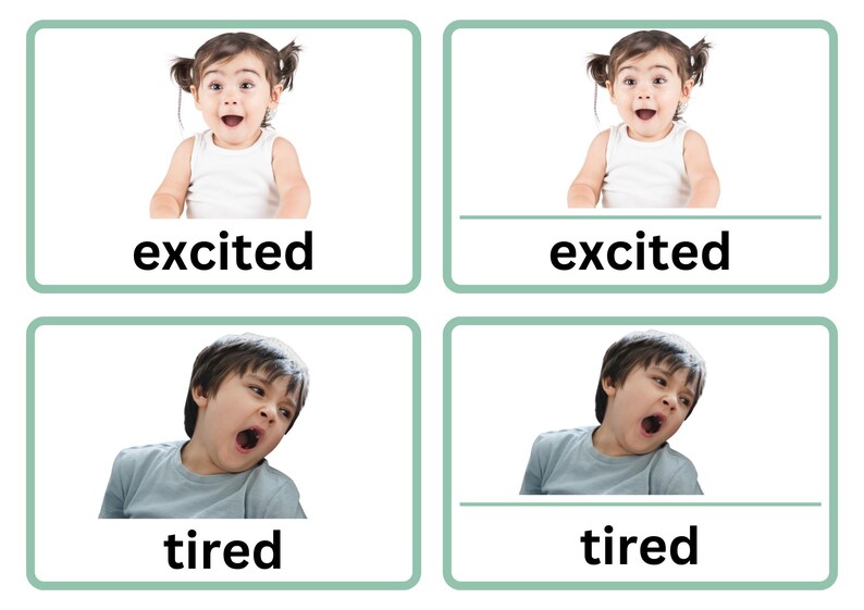 Feelings & Emotions Montessori 3-part Cards Printable - Etsy