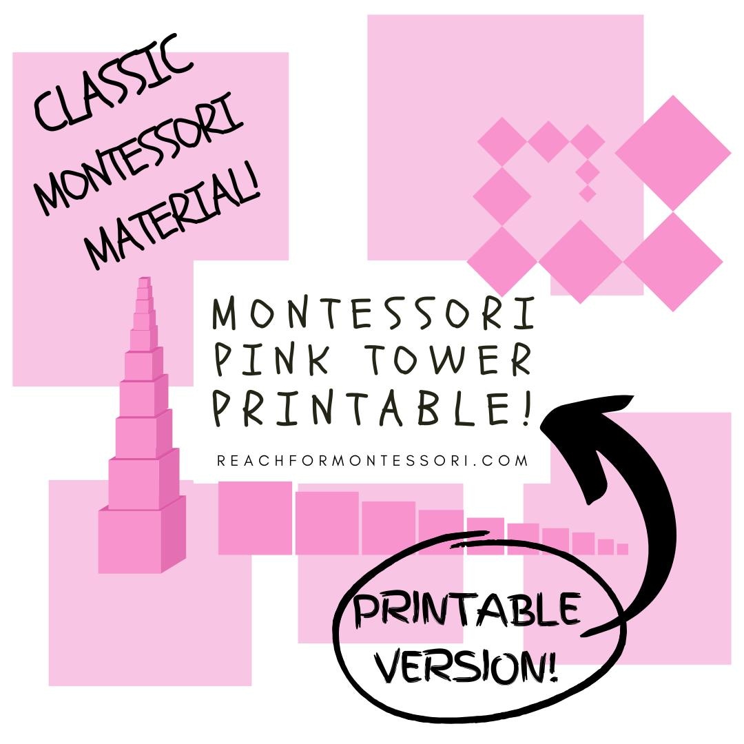 Montessori Pink Tower Printable Version - Etsy