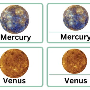 Planets Montessori 3-part Cards Printable - Etsy