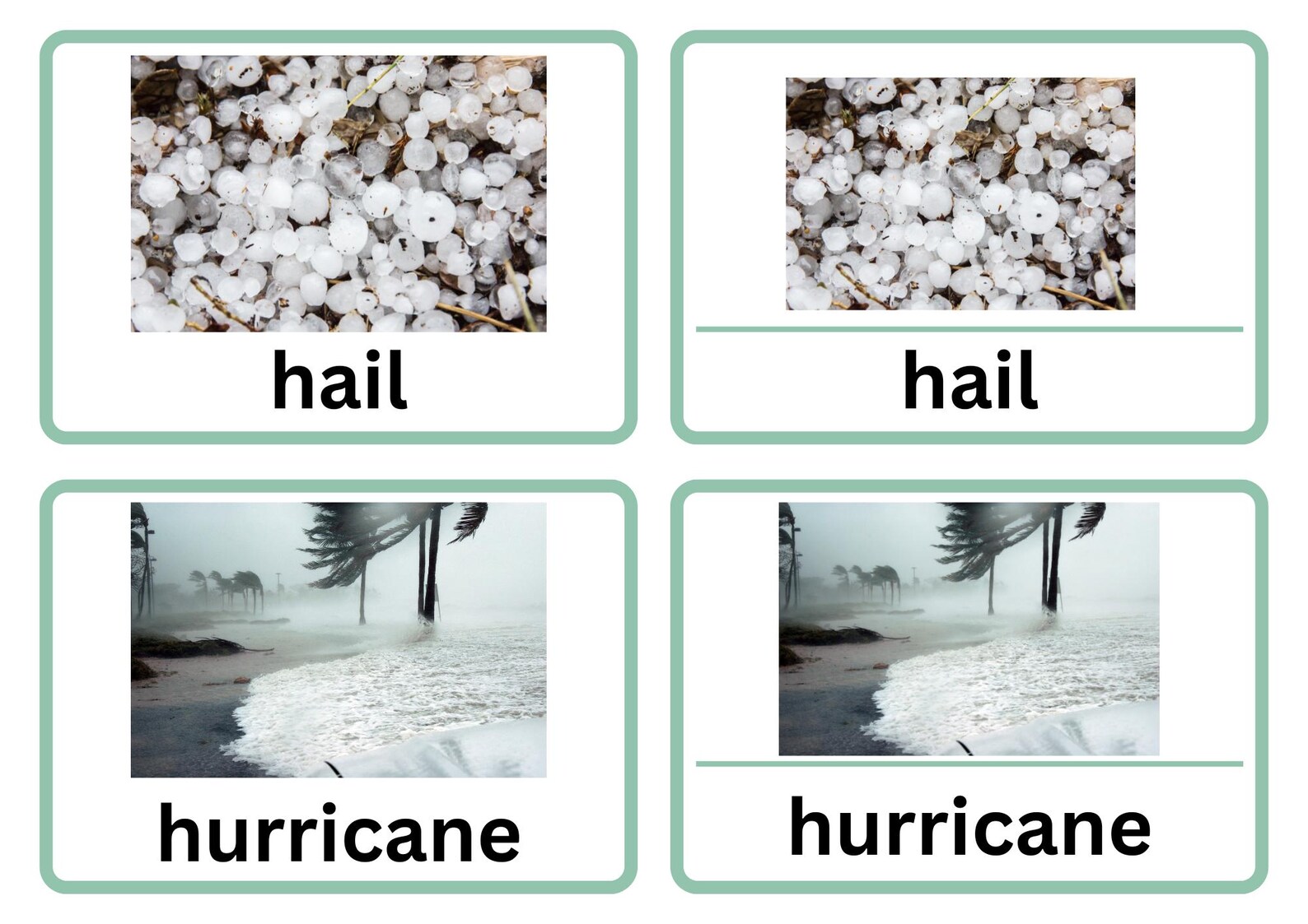 Weather Montessori 3-part Cards Printable - Etsy