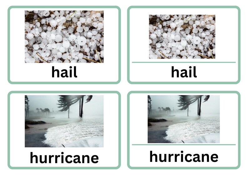 Weather Montessori 3-part Cards Printable - Etsy