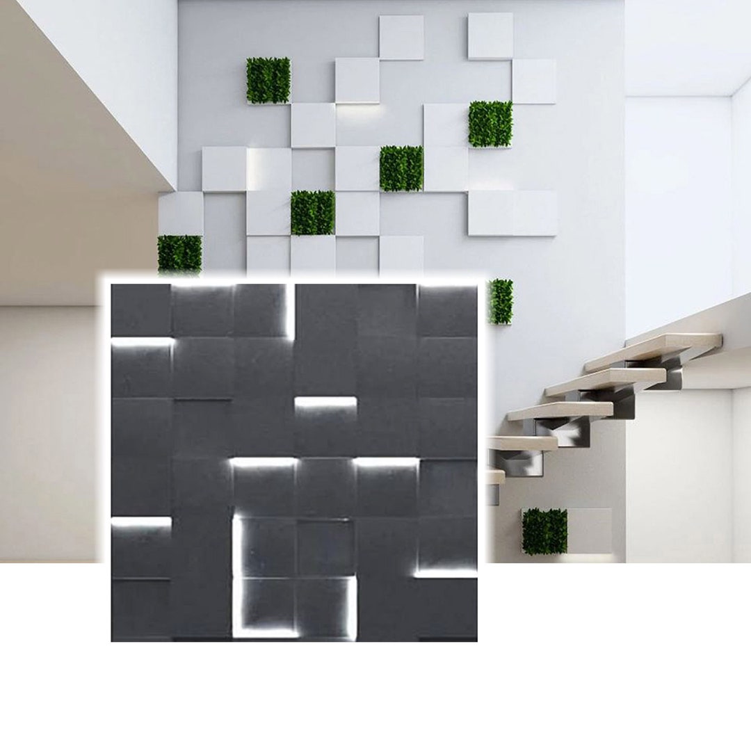 Set of Polyurethane Forms for 3D Led Panels led Squares 3 Molds / Mold ...