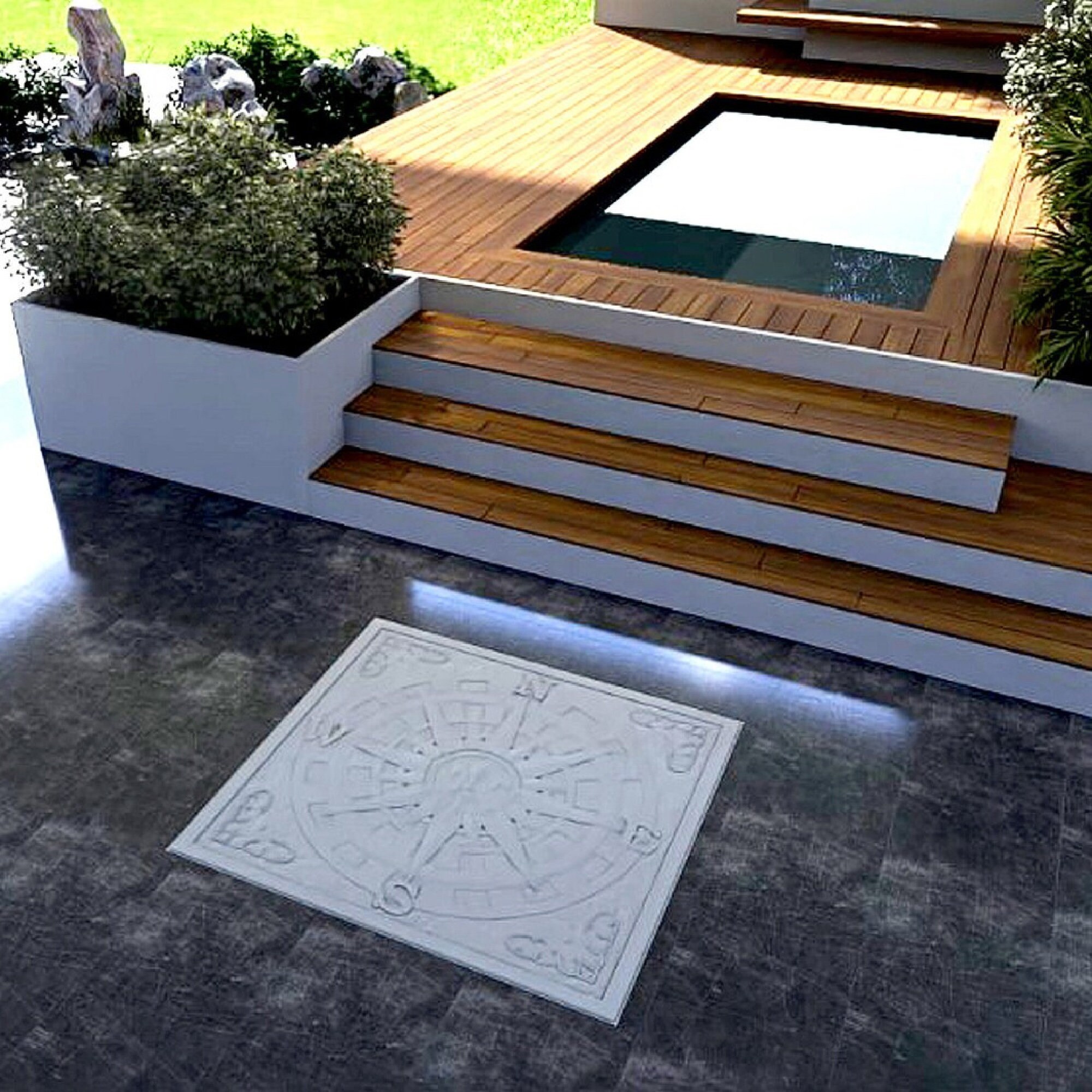 Polyurethane Stamp compass Lily Decorative Texturing Concrete Stamping ...